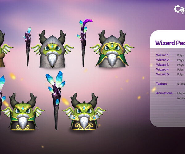 ArtStation - Casual Tiny Slime - Wizard Pack | Game Assets