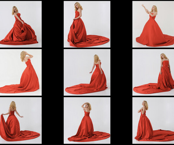 ArtStation - x111 Red Gowns - Pose Reference Pack | Resources
