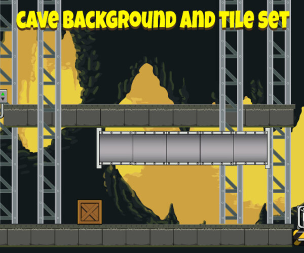ArtStation - Cave Background, tileset and other objects | Game Assets