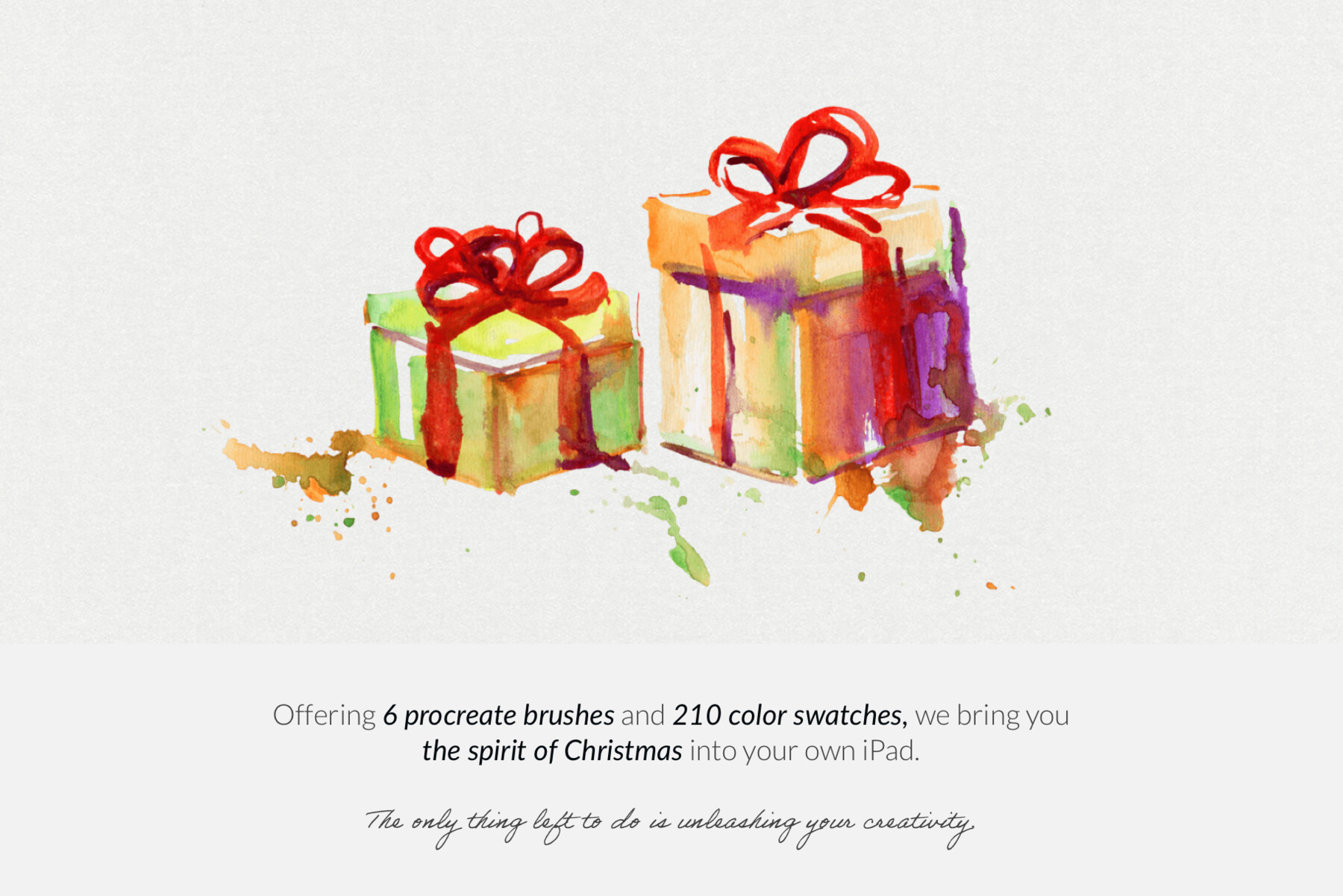 ArtStation - Christmas Watercolor Procreate Kit (2020) | Brushes