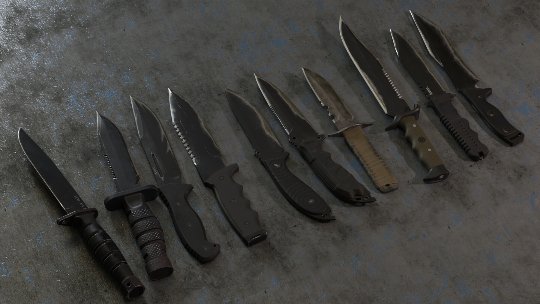 ArtStation - Combat Knife Kit 10 Fully Completed Gameready Knifes VR ...