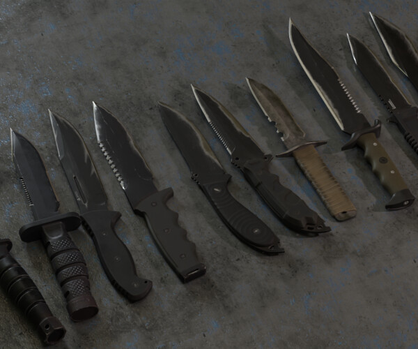 ArtStation - Combat Knife Kit 10 Fully Completed Gameready Knifes VR ...