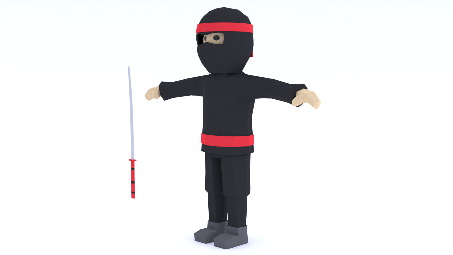 ArtStation - Low Poly Cartoon Ninja | Game Assets