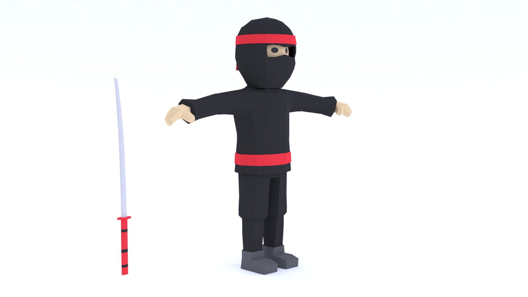 ArtStation - Low Poly Cartoon Ninja | Game Assets