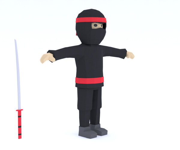 ArtStation - Low Poly Cartoon Ninja | Game Assets