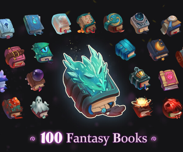 ArtStation - 100 Fantasy Books | Game Assets