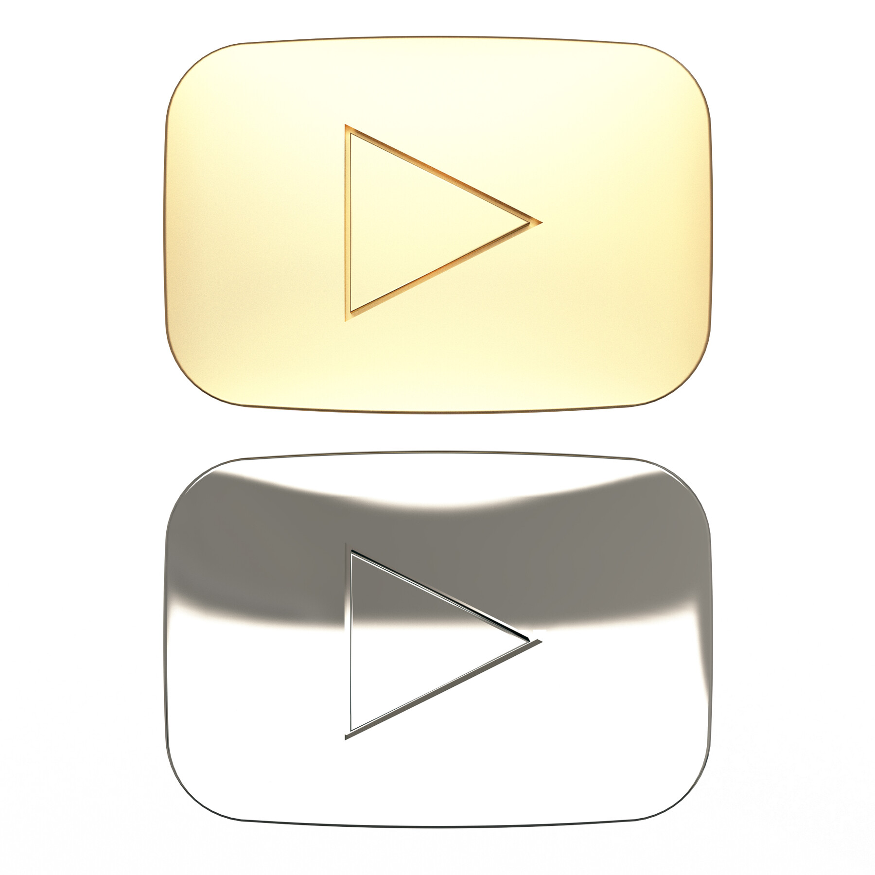 ArtStation - Youtube Gold and Silver Play Buttons | Resources