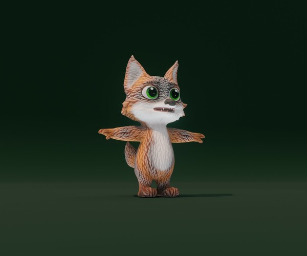 ArtStation - Cartoon Grey Fox 3D Model | Game Assets