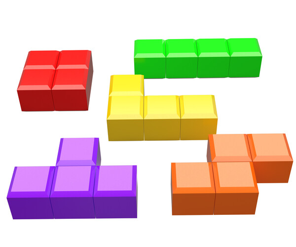 ArtStation - Tetris Bricks Set 02 | Resources