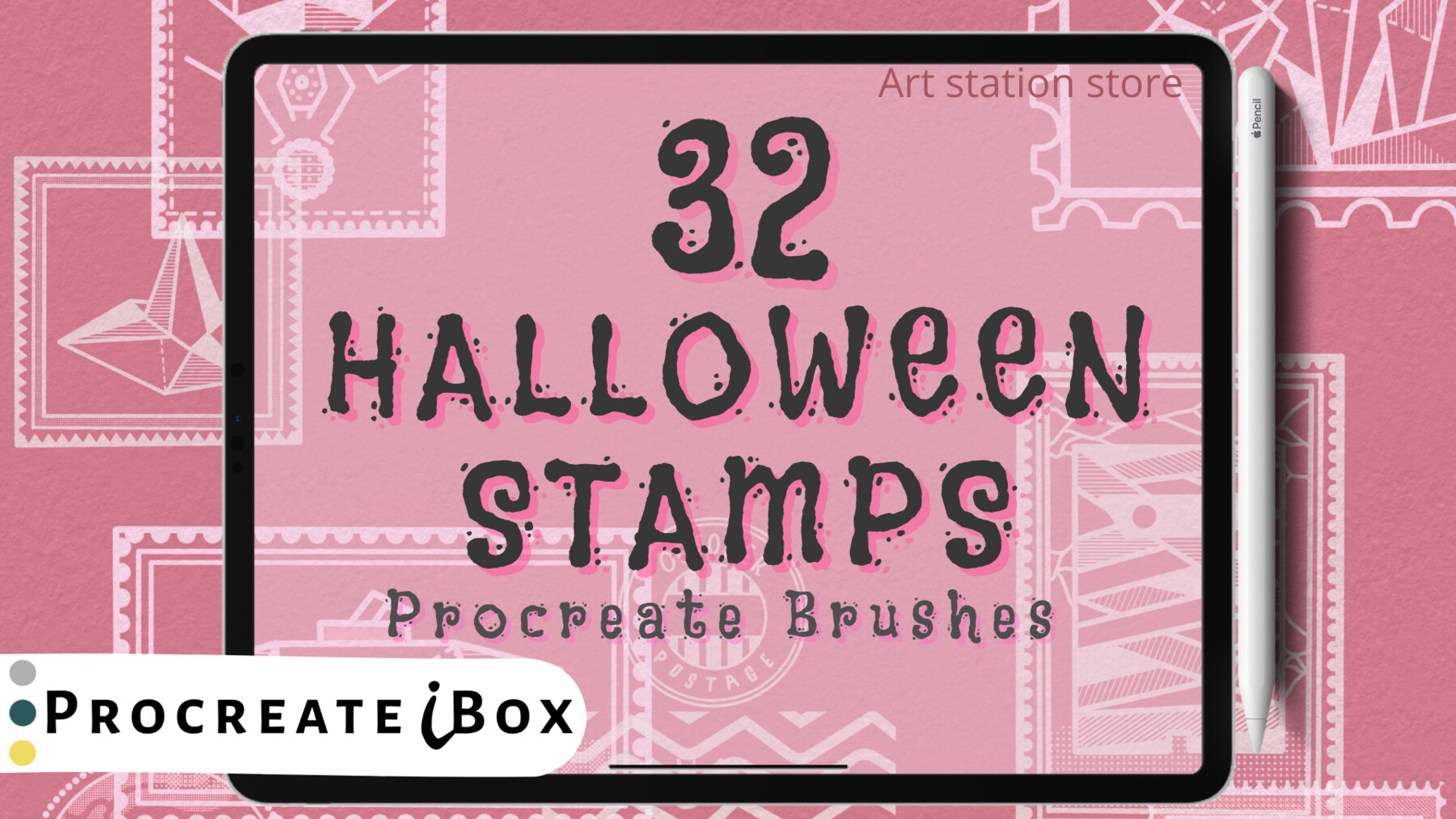 ArtStation - Halloween postage stamps brushes | ProcreateiBox | Brushes