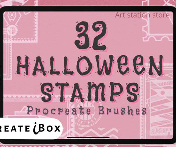 ArtStation - Halloween postage stamps brushes | ProcreateiBox | Brushes