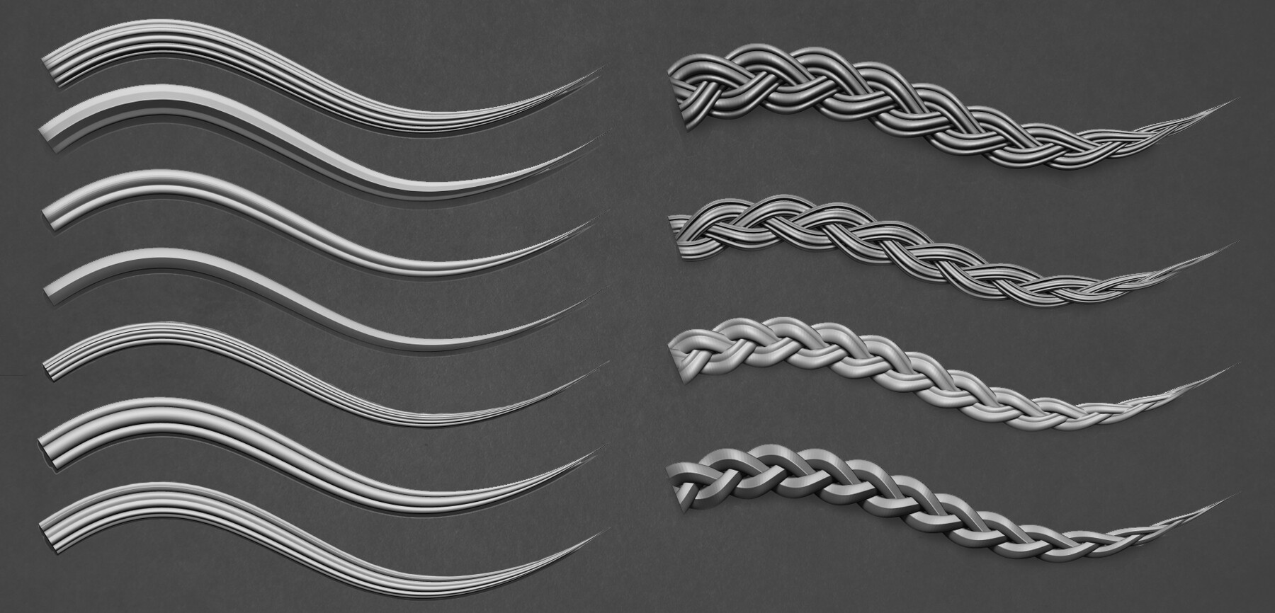 ArtStation - IMM Hair Brush. ZBrush 2021.6.6 | Brushes