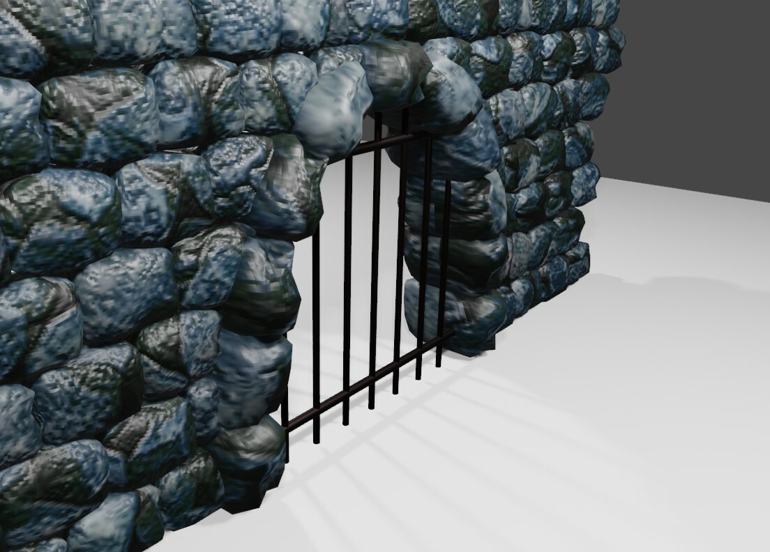ArtStation - Dungeon Cell - Wall - Calabouco Low-poly 3D model | Game ...