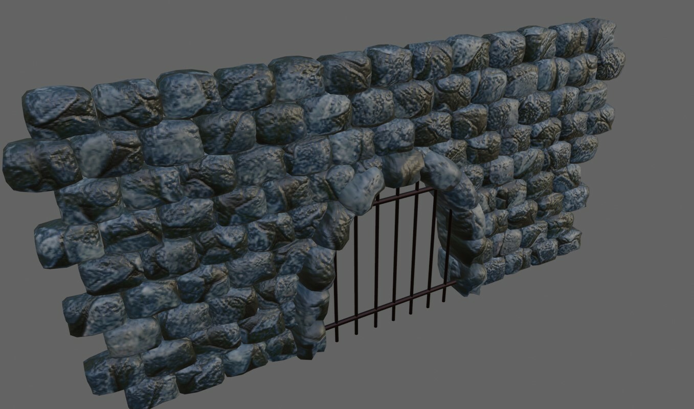 ArtStation - Dungeon Cell - Wall - Calabouco Low-poly 3D model | Game ...