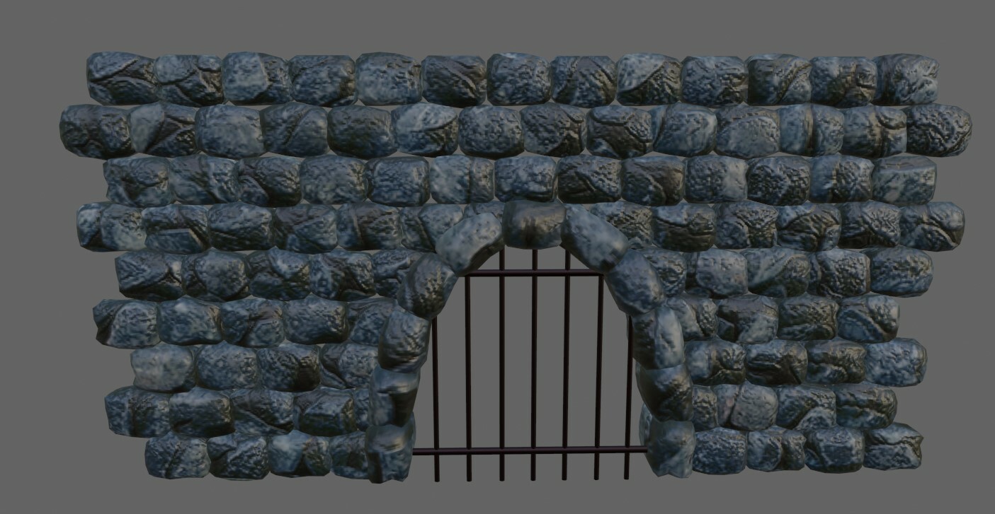 ArtStation - Dungeon Cell - Wall - Calabouco Low-poly 3D model | Game ...