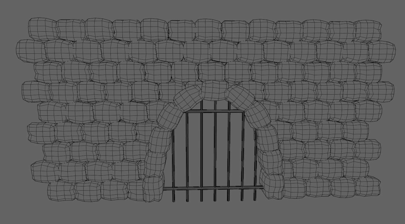 ArtStation - Dungeon Cell - Wall - Calabouco Low-poly 3D model | Game ...
