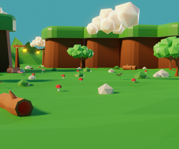 ArtStation - Low Poly Environment Pack #1 | Game Assets