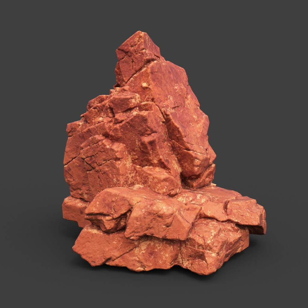 ArtStation - Low poly Sandstone Cracked Rock 220124 | Game Assets