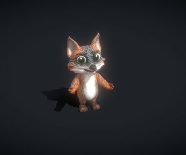 ArtStation - Cartoon Grey Fox Animated 3D Model | Game Assets