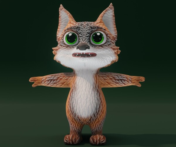 ArtStation - Cartoon Grey Fox Animated 3D Model | Game Assets