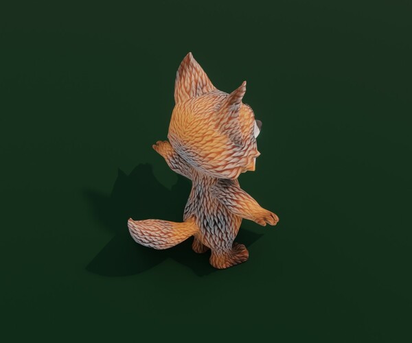 ArtStation - Cartoon Grey Fox Animated 3D Model | Game Assets