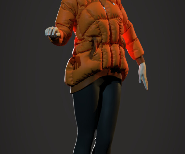ArtStation - Down Jacket Leggings and Cap | Game Assets