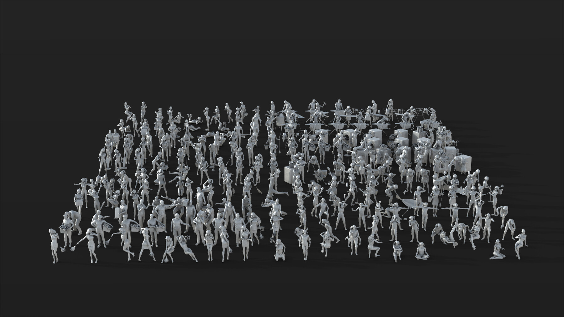 ArtStation - Crowd Set-02 265 Lowpoly People | Resources