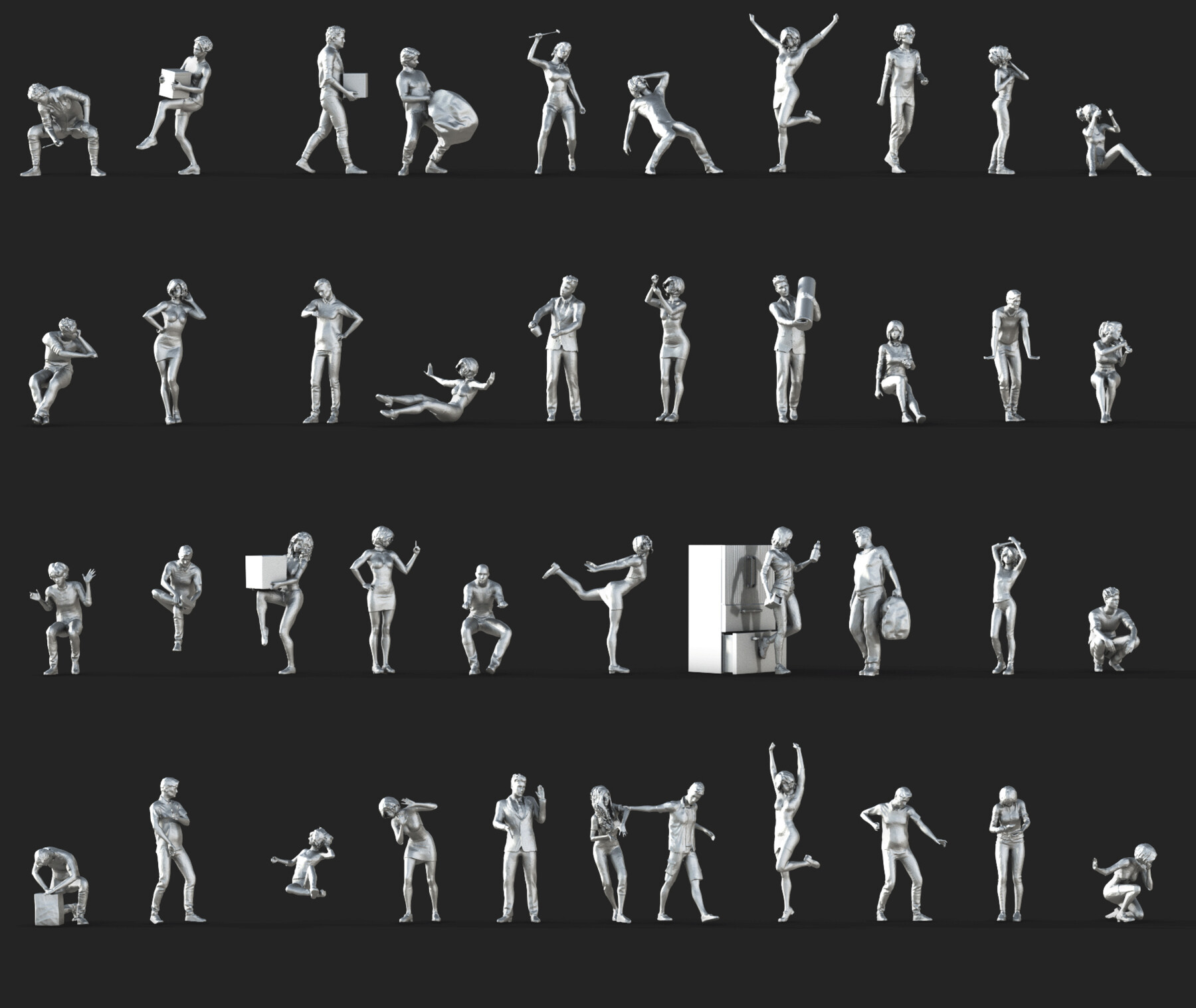 ArtStation - Crowd Set-05 269 Lowpoly People | Resources