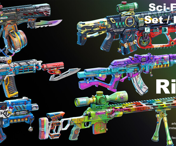 ArtStation - Sci-Fi Rifles Set / Kitbash | Resources