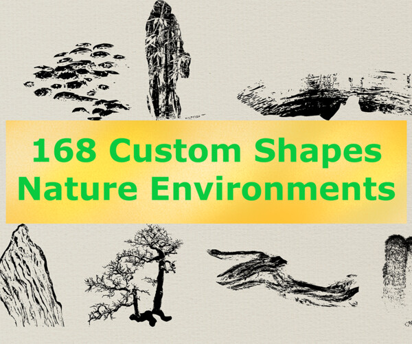ArtStation - 168+ Custom Shapes and Images for Nature Environment ...