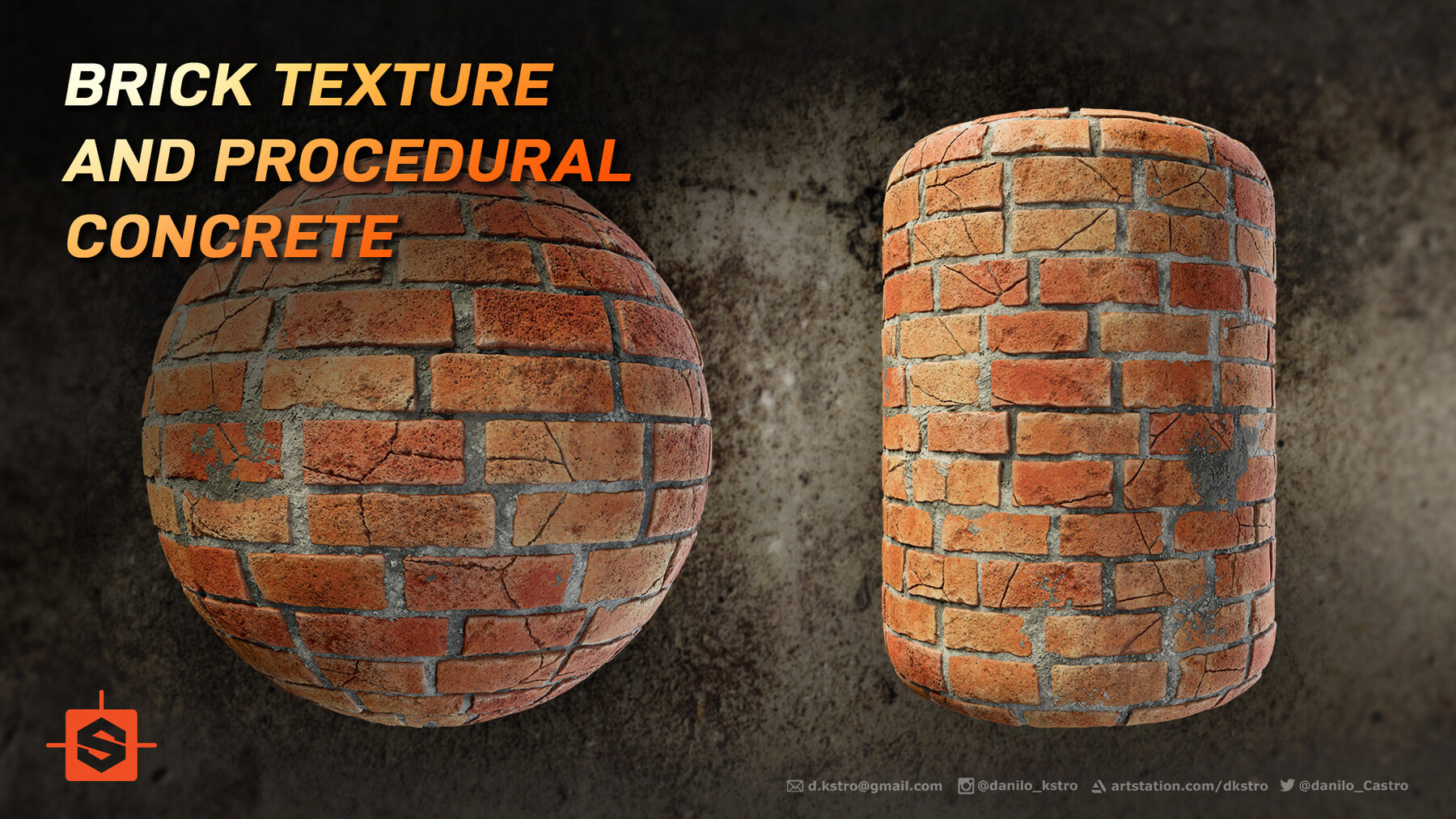 ArtStation - Bricks and concrete base - Procedural Texture | Resources