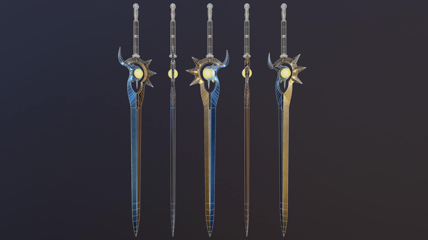 ArtStation - 3D Low-Poly Model - Twilight Sword | Game Assets