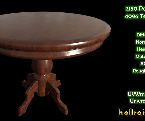 ArtStation - Round Table - PBR - Textured | Game Assets