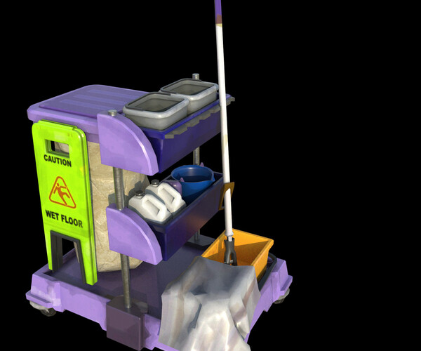 ArtStation - Cleaning Cart - PBR - Textured | Game Assets