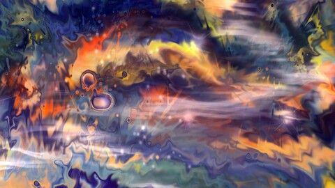 ArtStation - Rainbow Galaxy - abstract space galaxy painting | Artworks