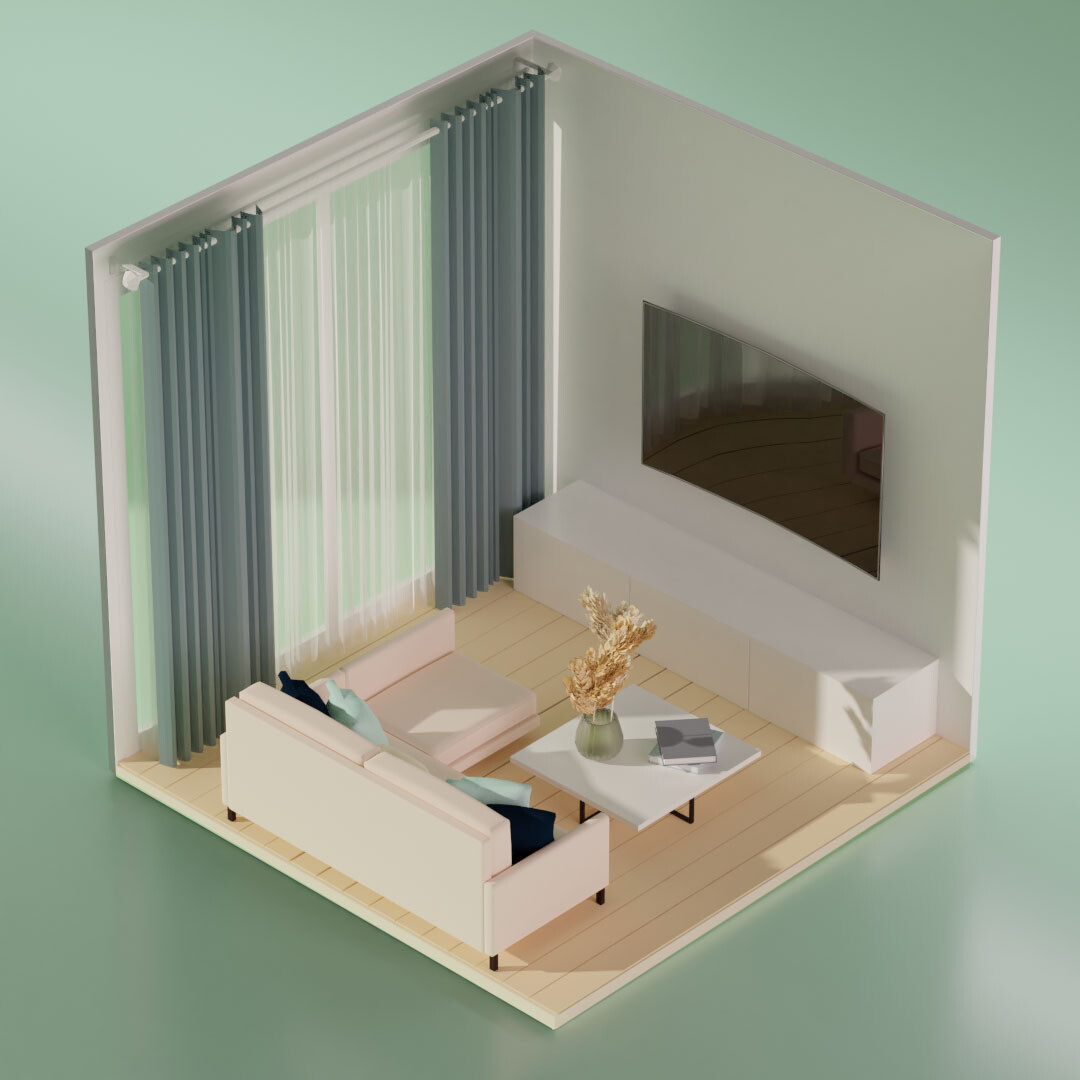 ArtStation - 25 Lowpoly Interior Room | Resources