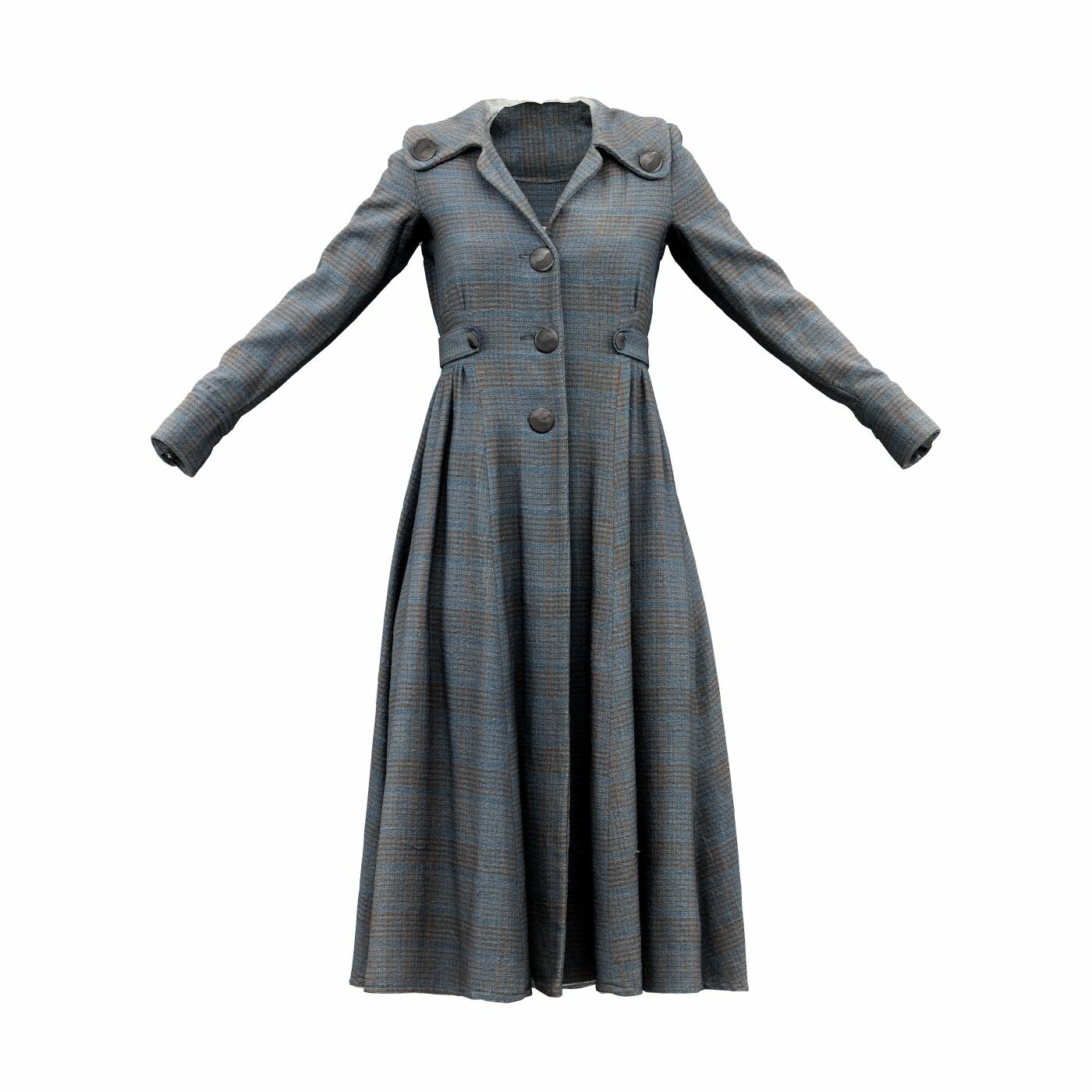 ArtStation - Elegant Button Coat Closed | Game Assets