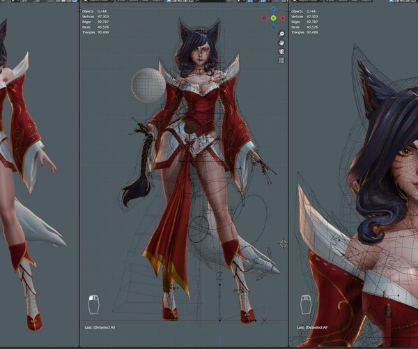 Artstation Ahri Character Modeling Blender 3 0 Full Process Video