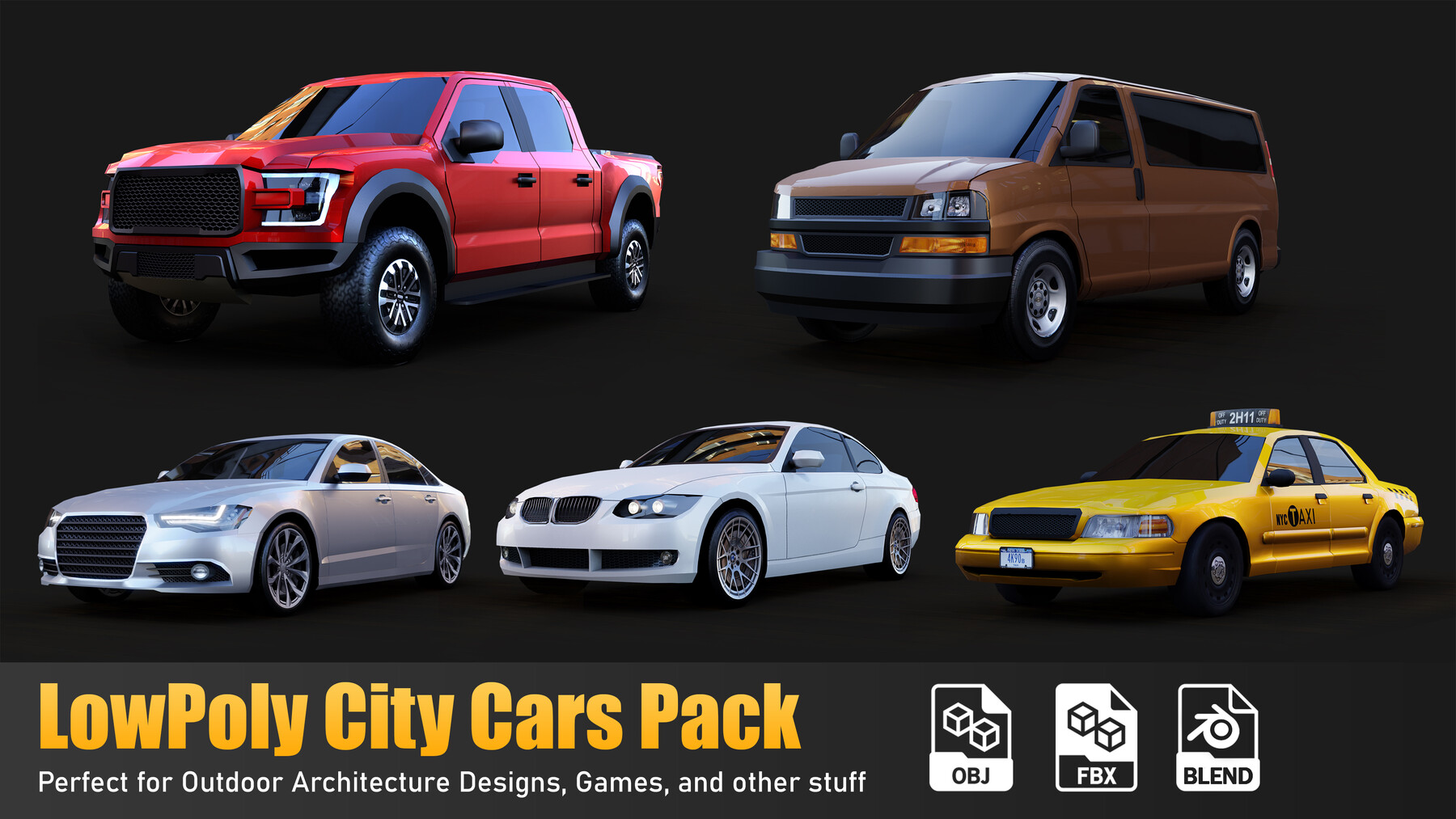 ArtStation - LowPoly City Cars Pack | Game Assets