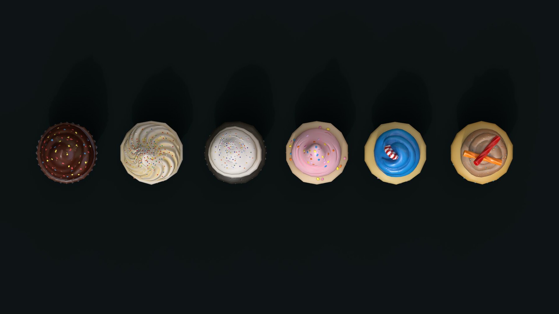ArtStation - 6 Stylized Cupcakes | Game Assets