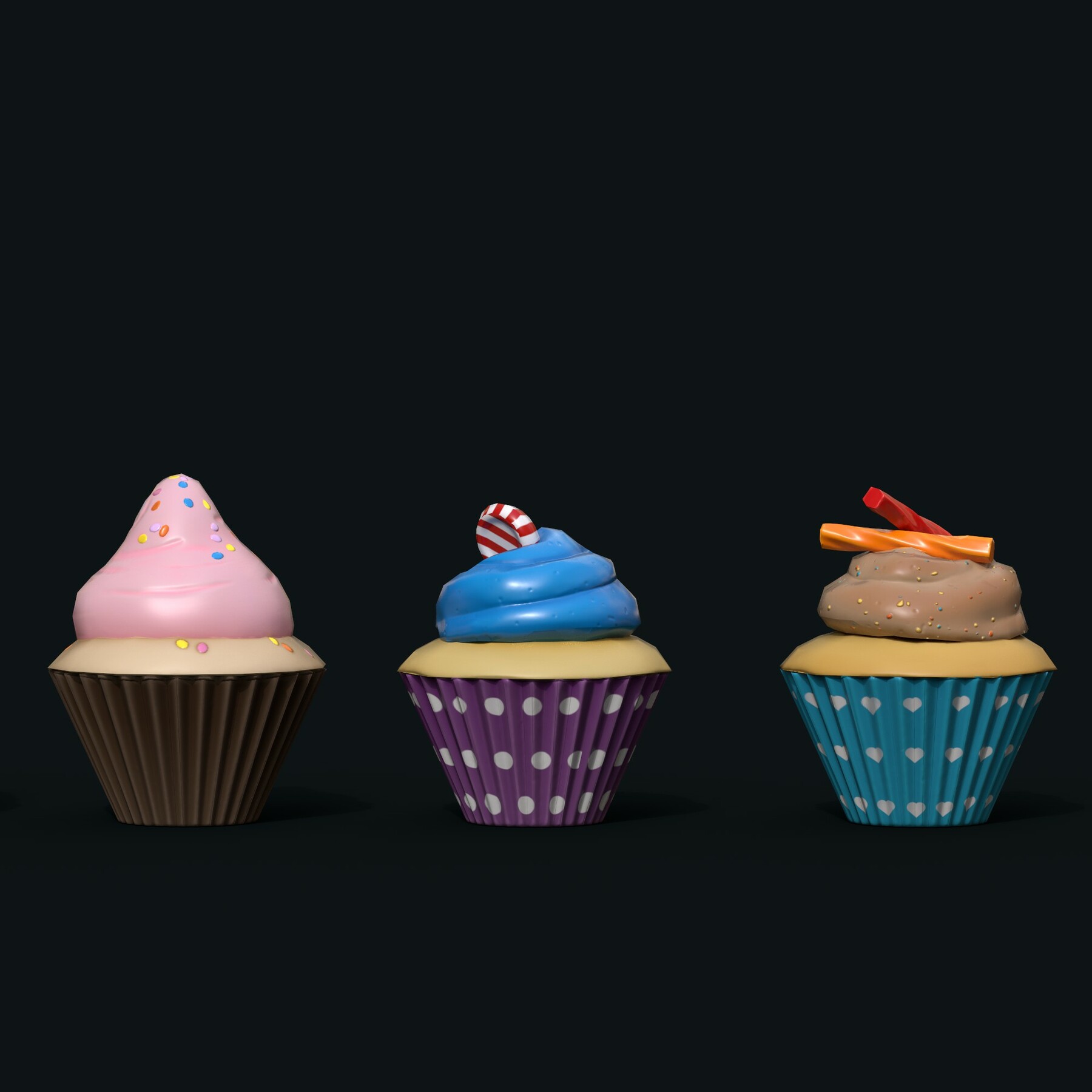 ArtStation - 6 Stylized Cupcakes | Game Assets