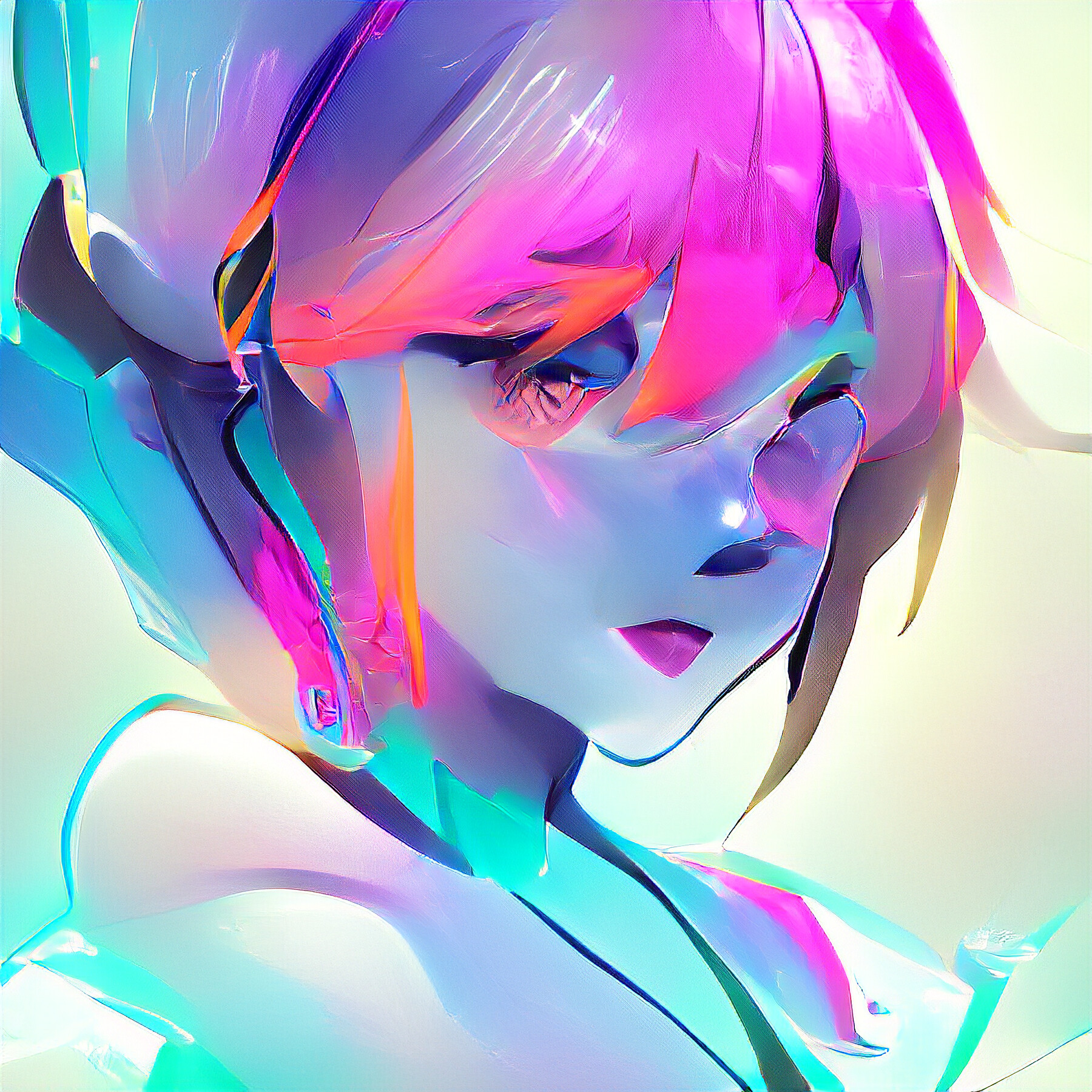 ArtStation - Colorful anime chick#1 | Artworks