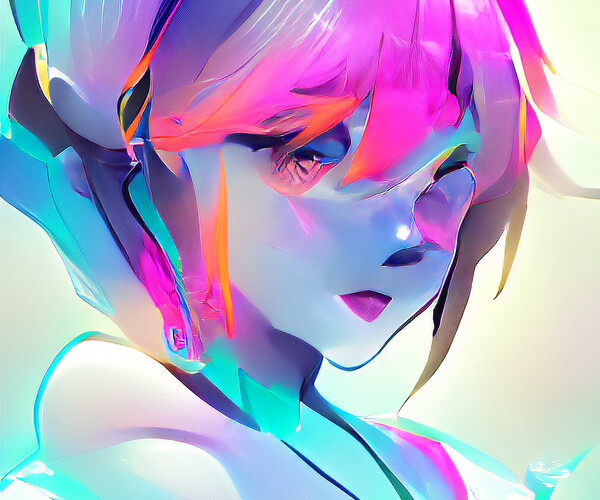 ArtStation - Colorful anime chick#1 | Artworks