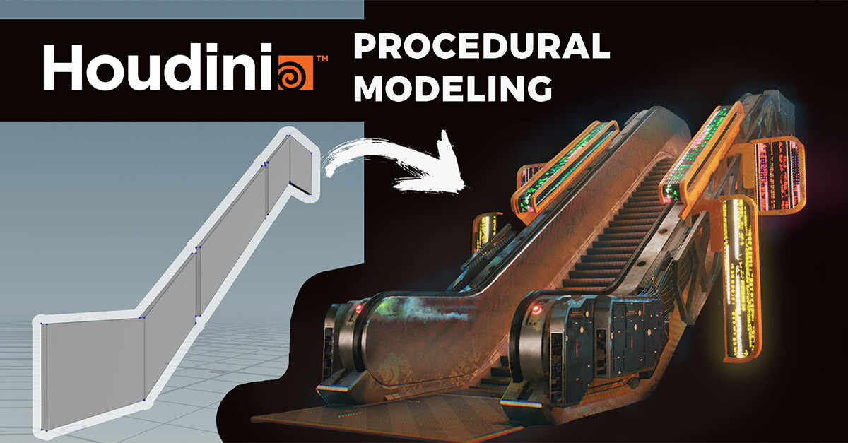 Radu Cius - Houdini Tutorial Procedural Modeling [escalator]
