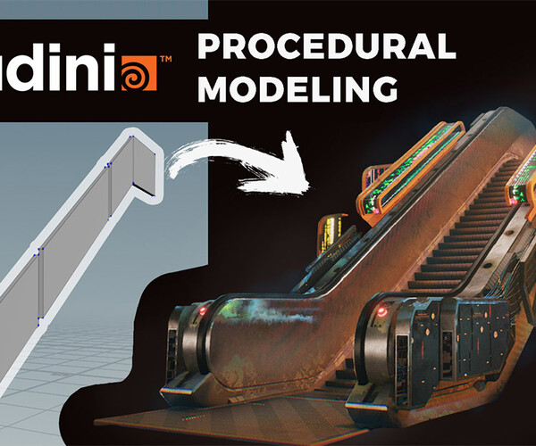 ArtStation - Houdini Tutorial Procedural Modeling [escalator] | Tutorials