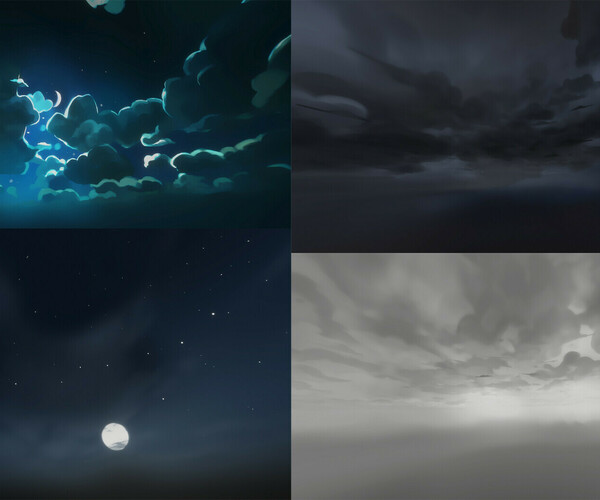 ArtStation - Cartoon & Stylized HDRI sky Pack 01 | Resources