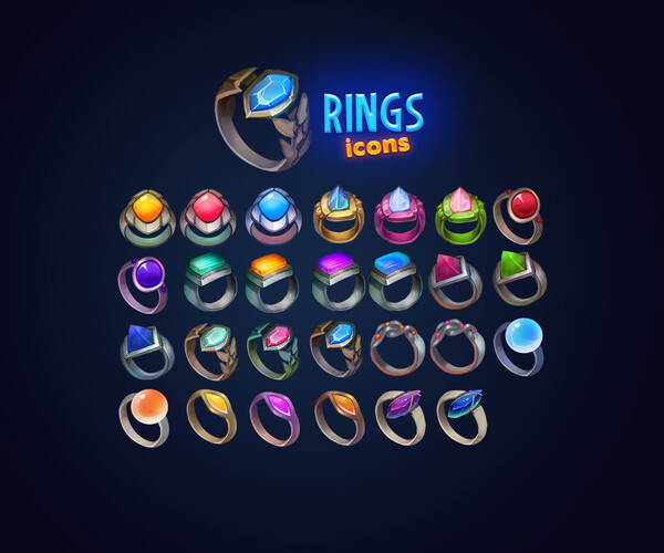 ArtStation - Rings Icons Pack | Game Assets