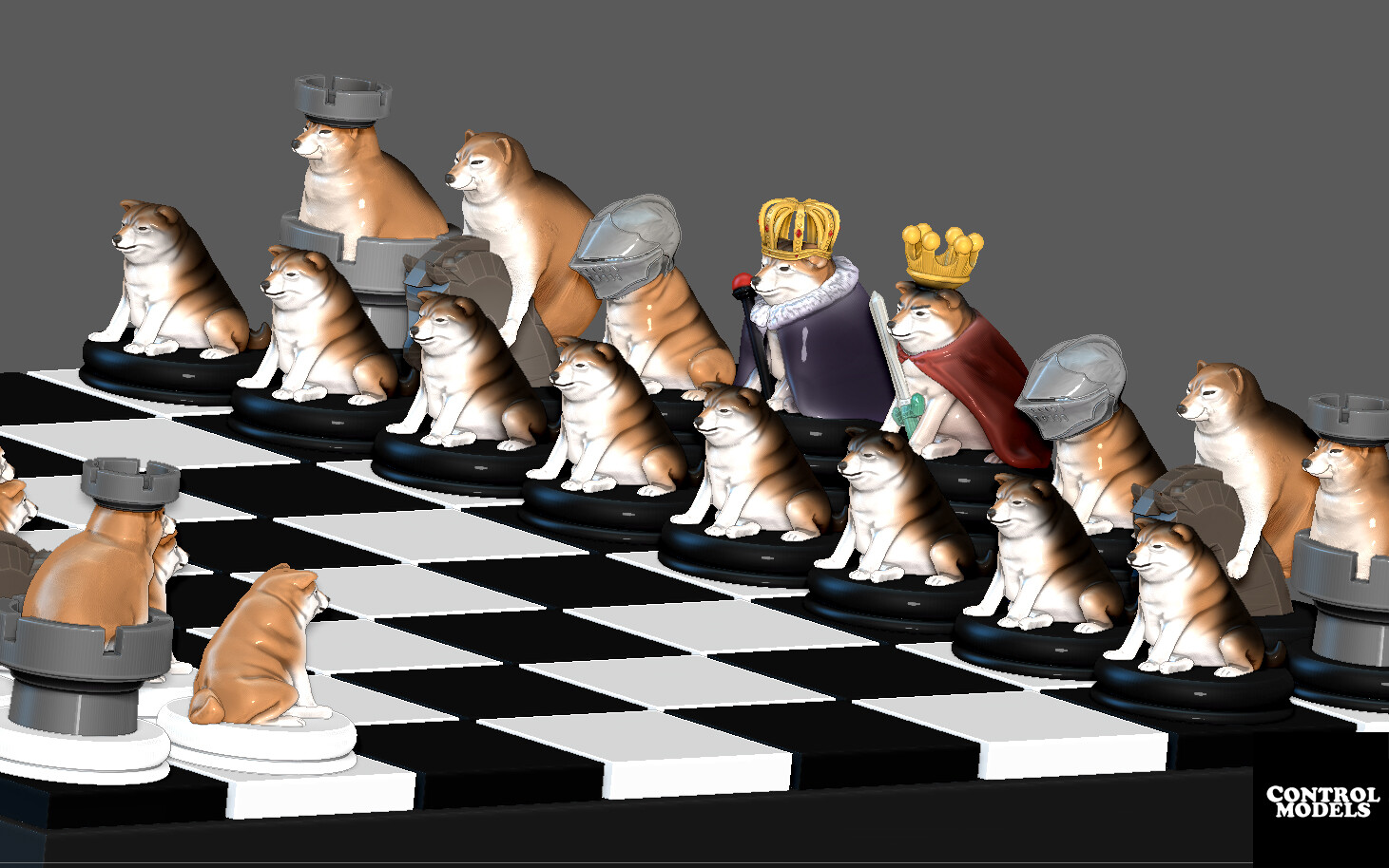 ArtStation - CHEEMS DOGE DOGGY CHESS SET PACK 3D PRINT FILE | Resources
