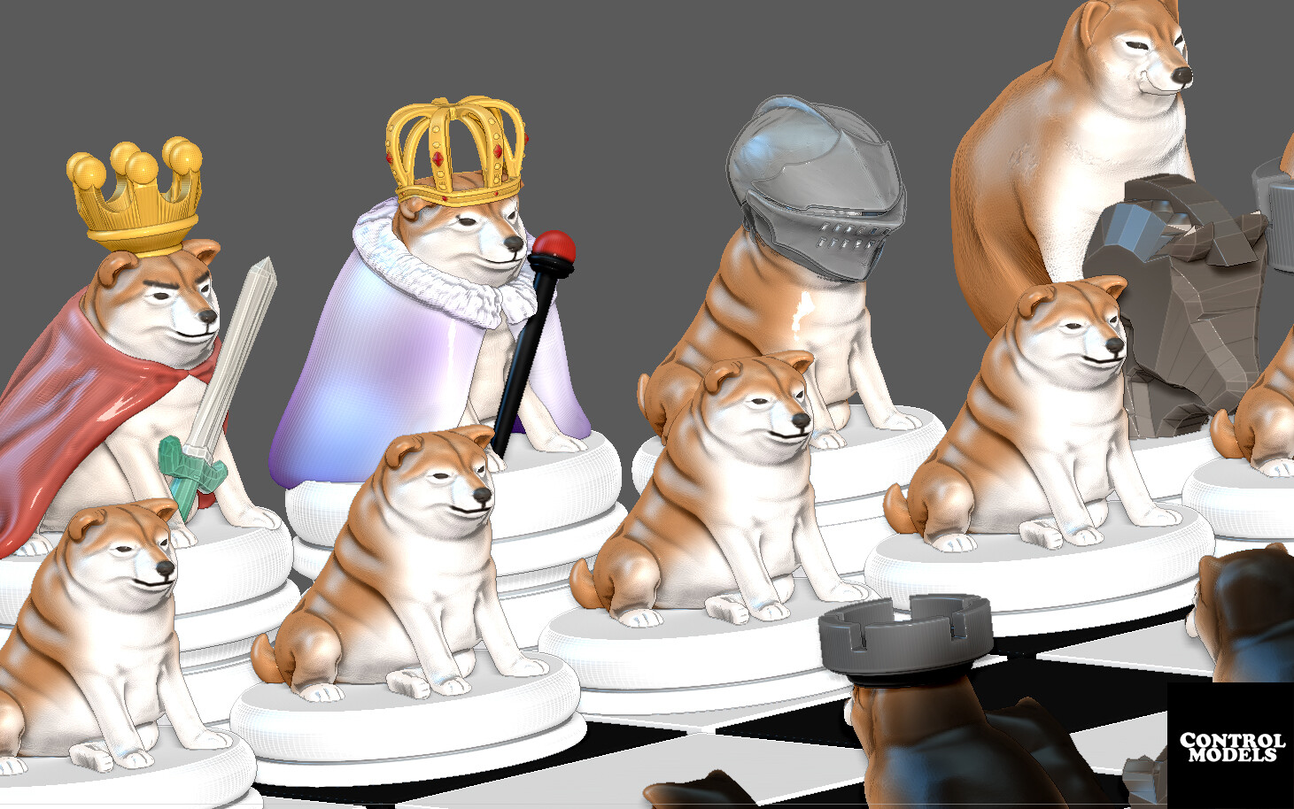 ArtStation - CHEEMS DOGE DOGGY CHESS SET PACK 3D PRINT FILE | Resources