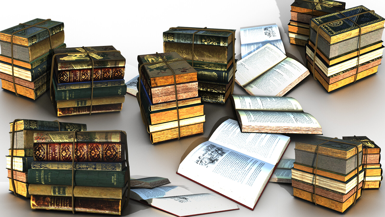 ArtStation - Old historical books PBR low-poly 3D model | Resources